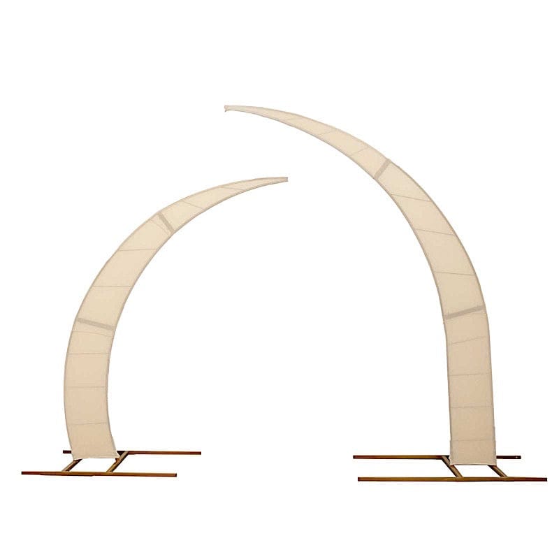 2 Fitted Spandex Half Crescent Moon Wedding Arch Backdrop Stand Covers ...