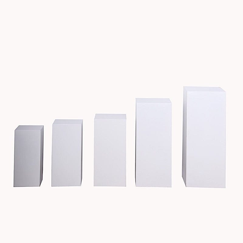 5 Metal Rectangular Display Stands Pedestal Riser - White ...
