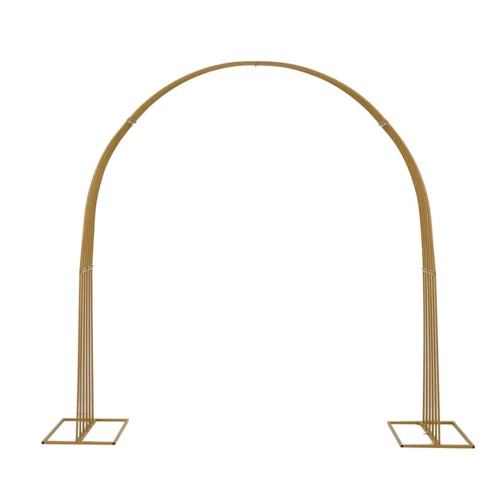 8 ft x 7.3 ft Heavy-Duty Backdrop Stand Metal Wedding Arch - Gold — LeilaniWholesale