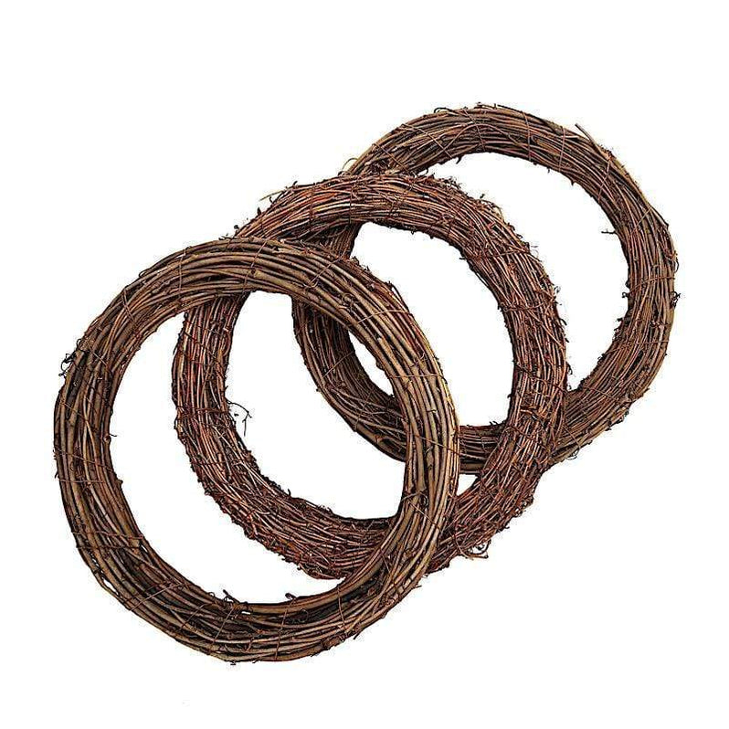 12" Natural Grapevine Twig Wreath DIY Wedding Decorations - Brown ...
