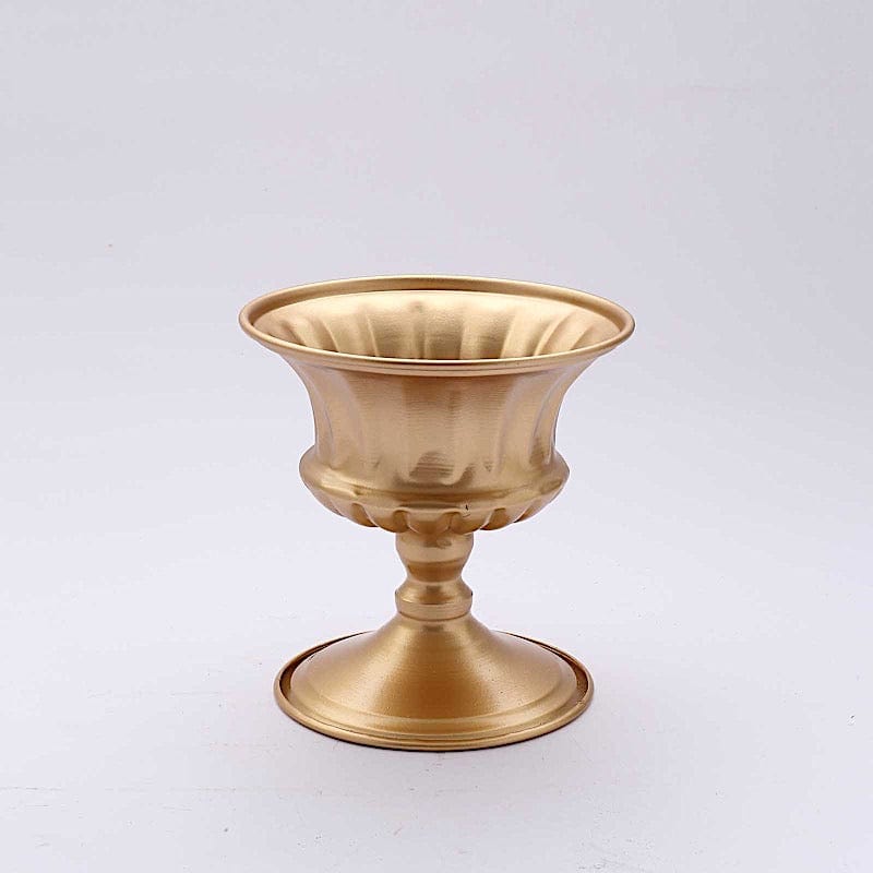 2 Metal 6" Roman Style Mini Compote Vases Flower Pots - Gold ...
