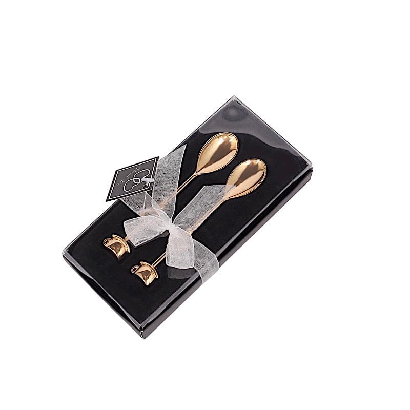 2 Metal 4" Couple Coffee Spoons Gift Set Wedding Favors — LeilaniWholesale