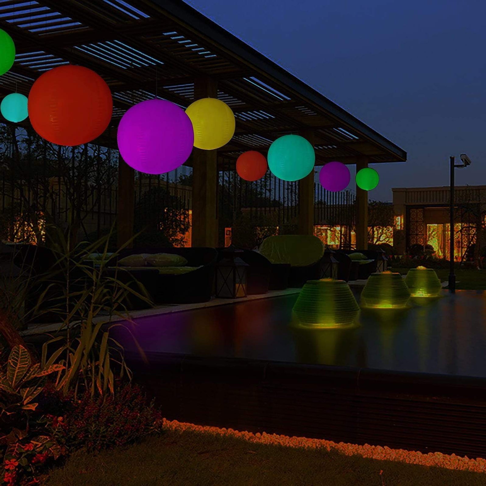 20" LED Ball Orb Inflatable Floating Pool Light - Assorted ...
