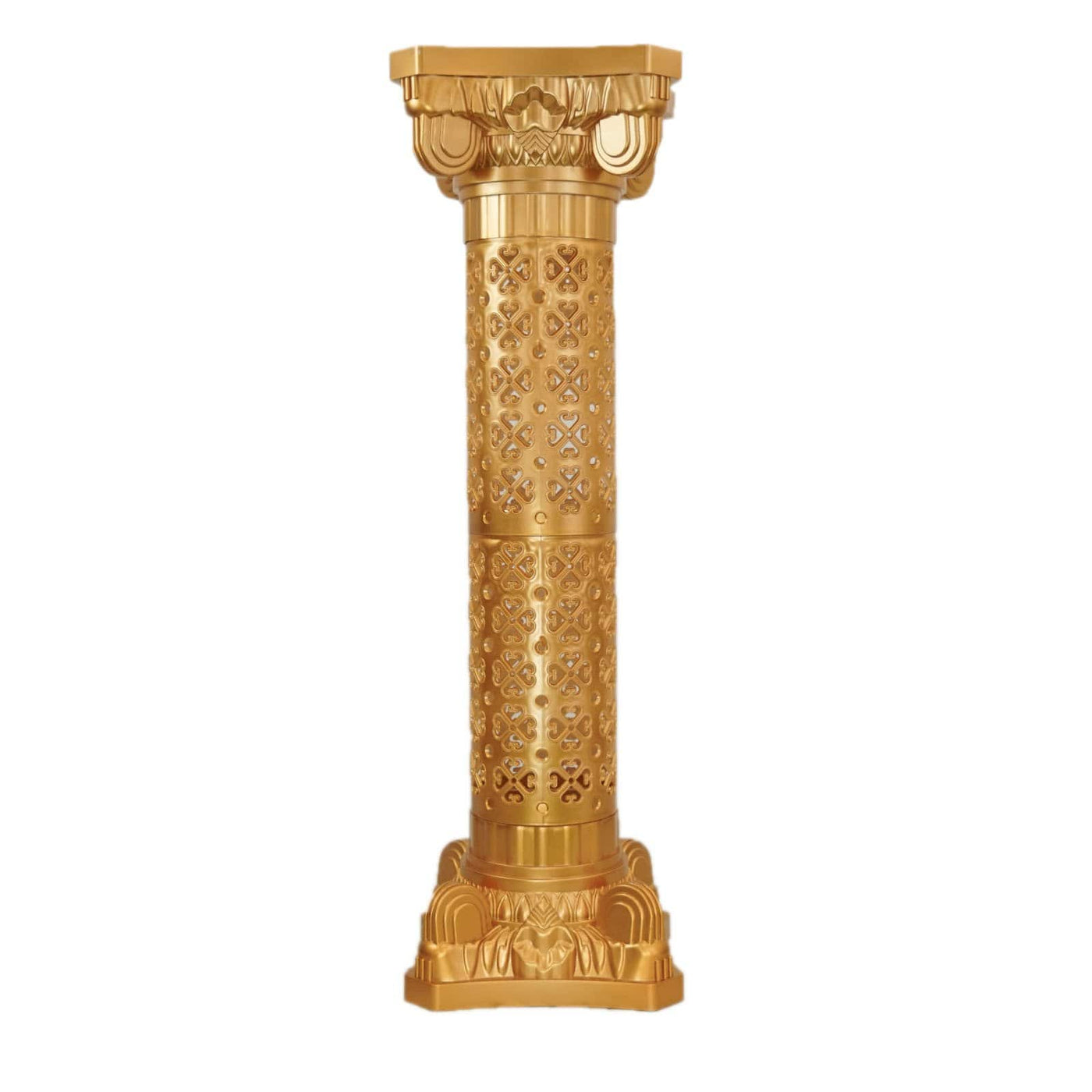 4 pcs 40" Adjustable Roman Decorative Columns Pedestal Stands - Gold ...
