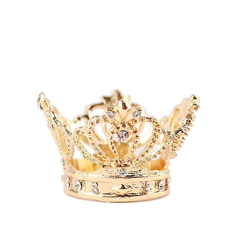 4 Round Metal Crown with Rhinestones Napkin Rings — LeilaniWholesale