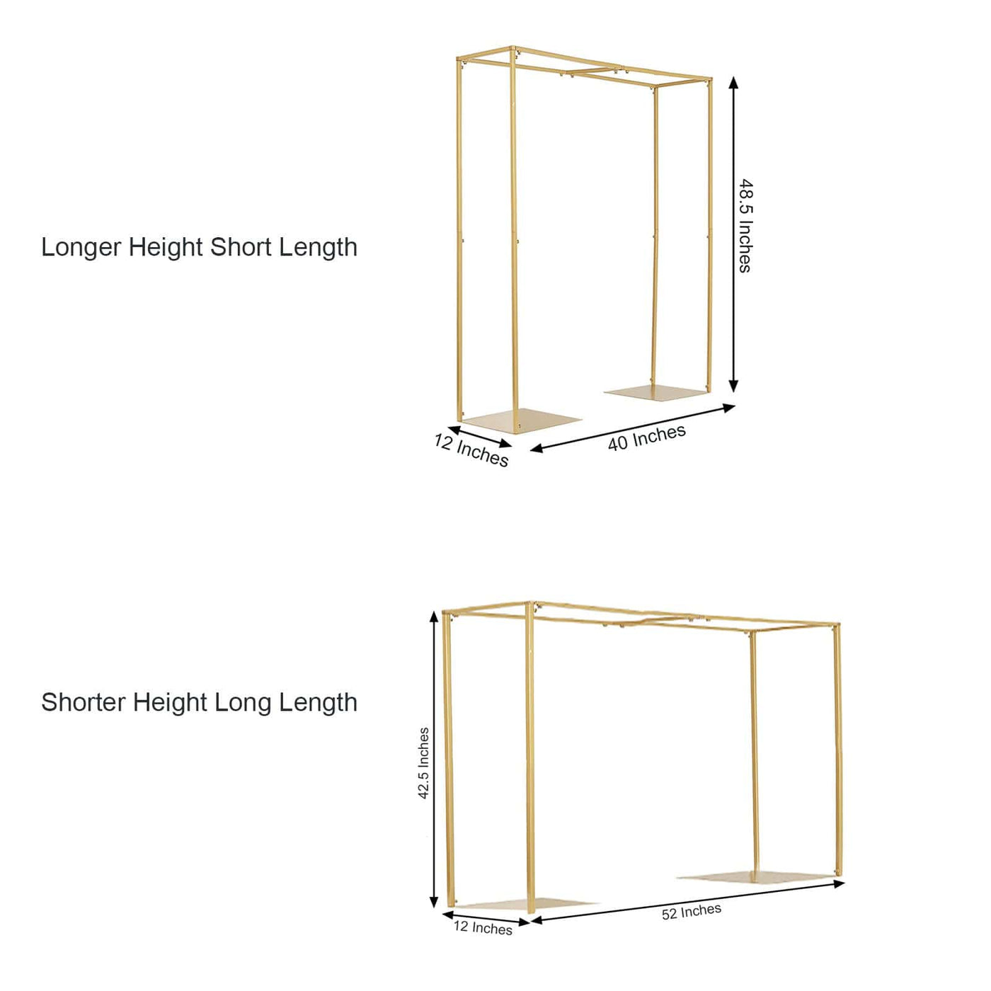 48" tall Adjustable Over The Table Rod Stand Metal Arch - Gold ...