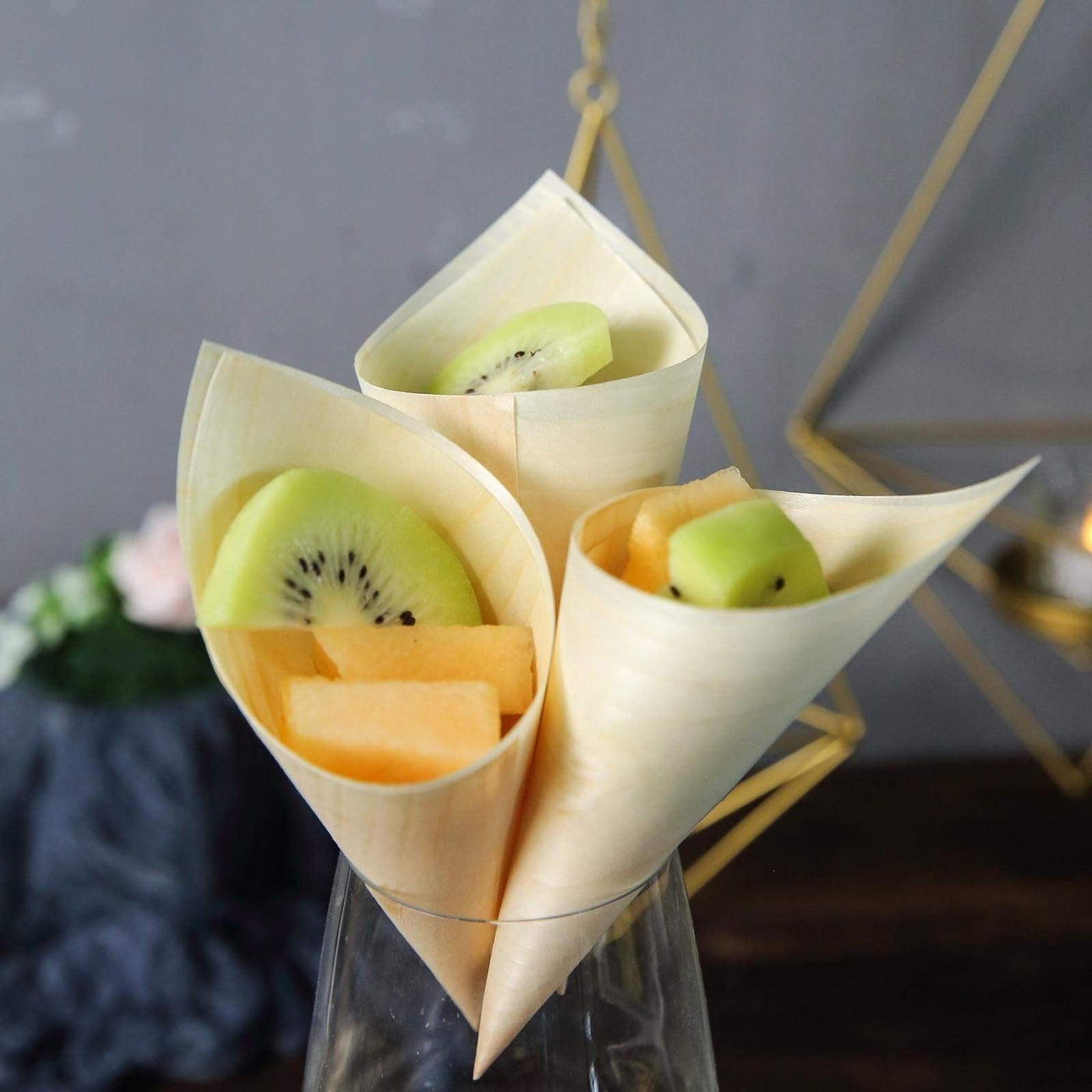 50 pcs 6" long Wooden Food Serving Cones - Natural — LeilaniWholesale