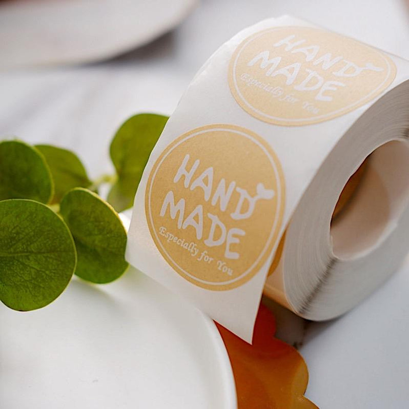 500 Handmade Especially For You 2" Round Stickers Roll - Natural with ...