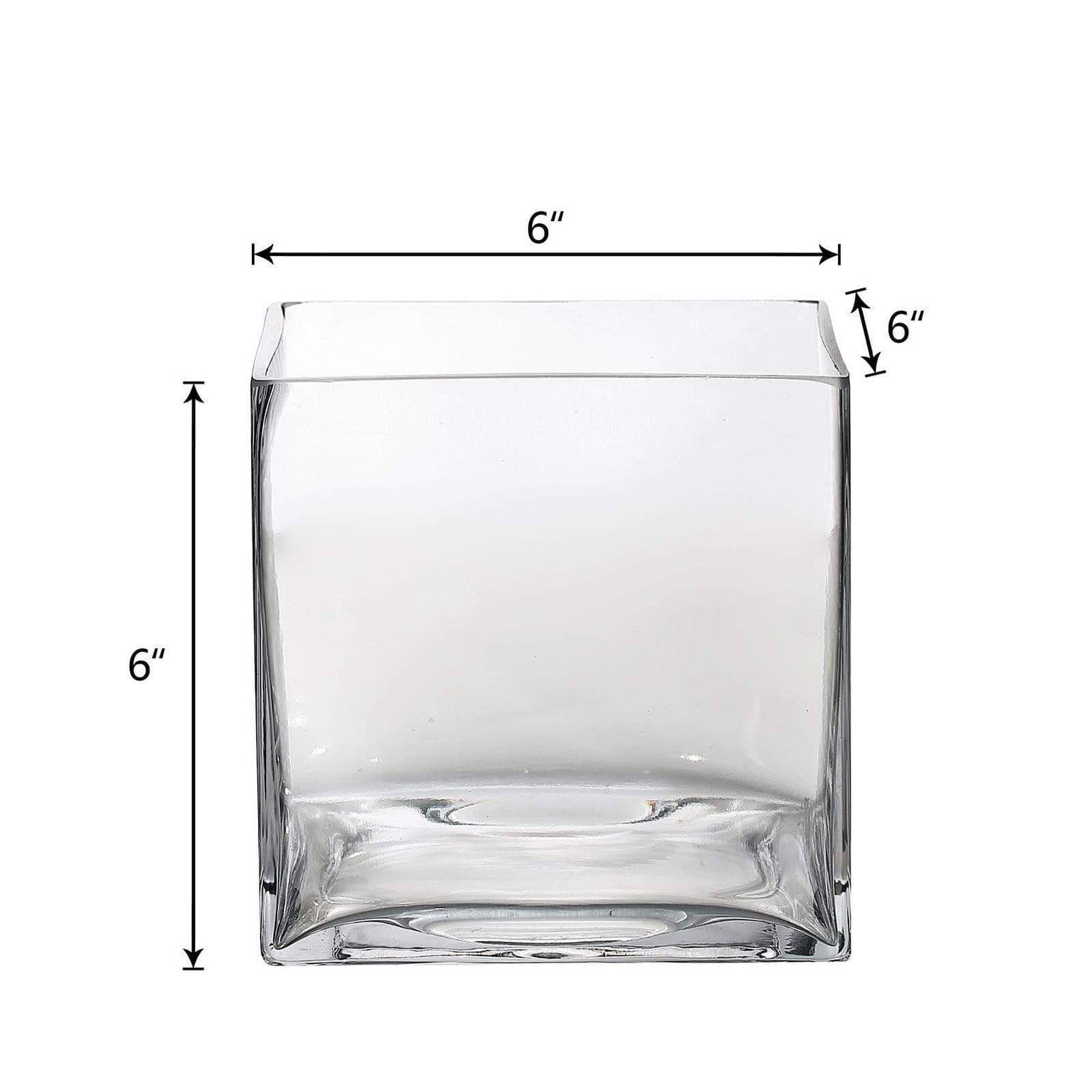 6 pcs 6" tall Glass Cube Wedding Centerpieces Vases - Clear ...