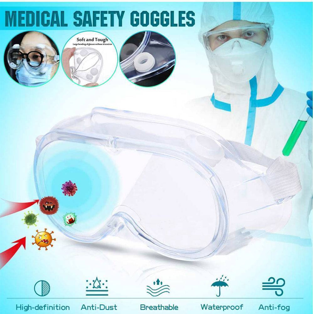 Safety Goggles Adjustable Anti-Scratch Protective Eyewear - Clear ...